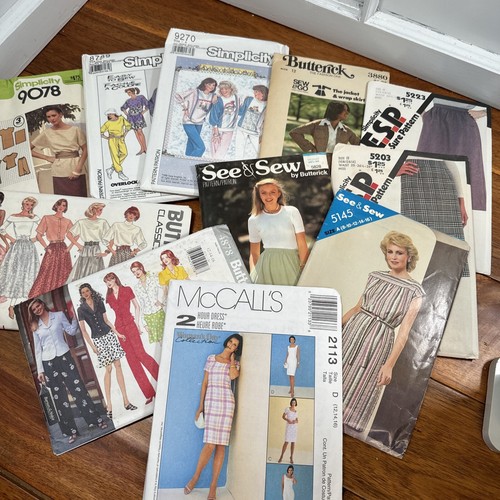 Simplicity McCall ESP Sewing Patterns 11 Lot Vintage 1980-90 Uncut Size ...