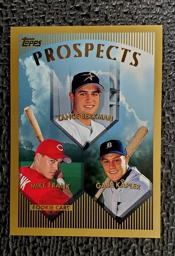 1999 TOPPS LANCE BERKMAN/MIKE FRANK/GABE KAPLER rookie prospects #205 ...