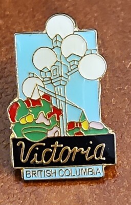 VTG Gold Toned Enameled Lapel Hat Pinback Victoria British Columbia Pin ...