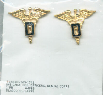 ARMY OFFICER BRANCH INSIGNIA DENTAL CORPS FULL COLOR & SUBDUED 1 PAIR ...