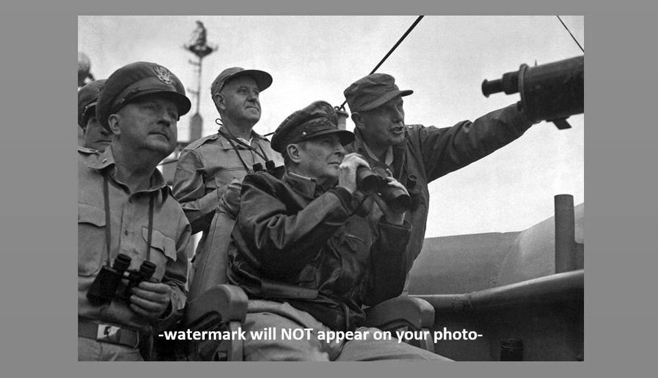 Korean War General Douglas MacArthur PHOTO US Navy Battleship Shell ...