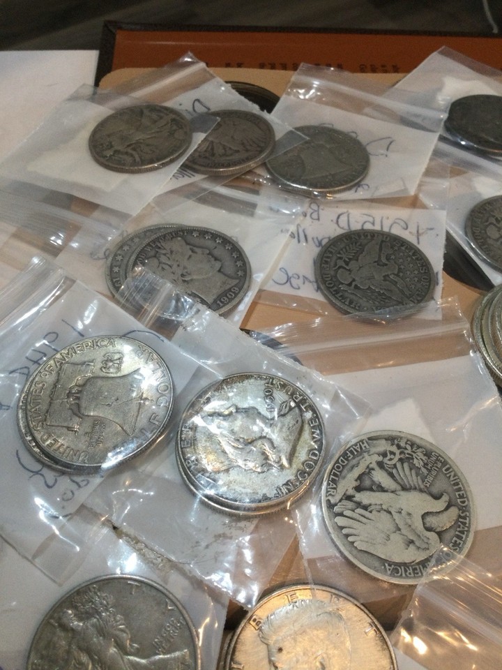 Old US Silver Coins Mixed Lot - Large Dollars & Halfs & Bullion- No ...