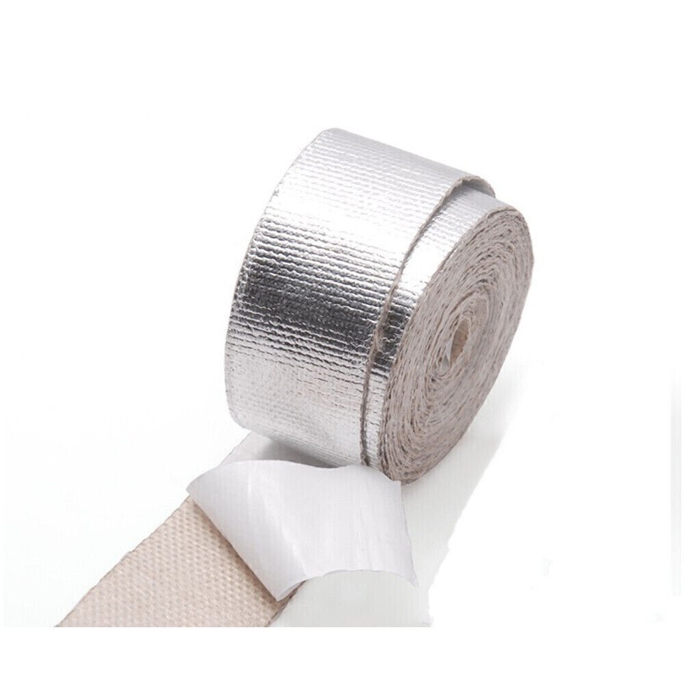 2" x 16' Adhesive Exhaust Header Pipe Wrap Heat Shield Tape Exhaust ...