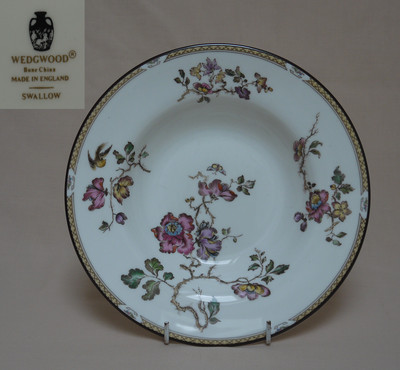 Wedgwood " Swallow " (Jaune / Marron Bord, R4467) 21cm Bordé Dessert ...