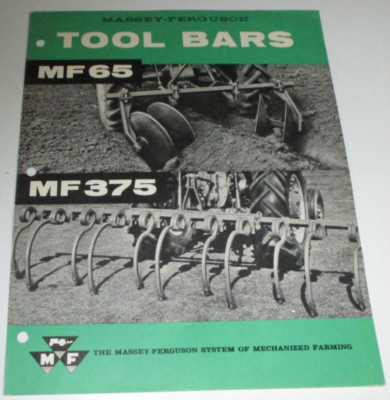 Massey Ferguson MF 65 375 Tool Bar Sales Brochure Literature ...