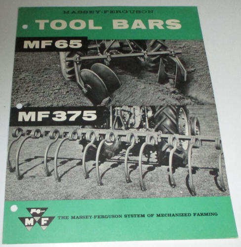 Massey Ferguson MF 65 375 Tool Bar Sales Brochure Literature ...