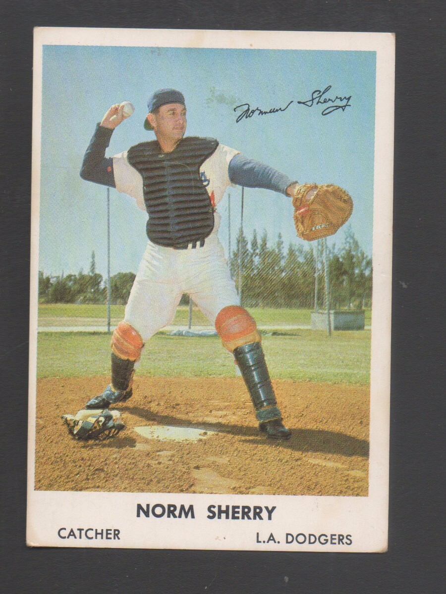 1961 Bell Brand Baseball Card #34 Norm Sherry-Los Angeles Dodgers Vg ...