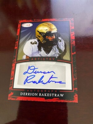 2022 Sage Artistry #A-DR Derrion Rakestraw Auto Red Rookie RC Tulane ...