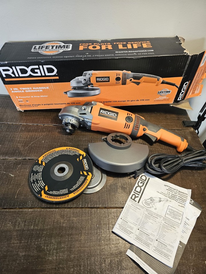 RIDGID R10202 120V 7in. Angle Grinder, MISSING SIDE HANDLE 648846066561 ...