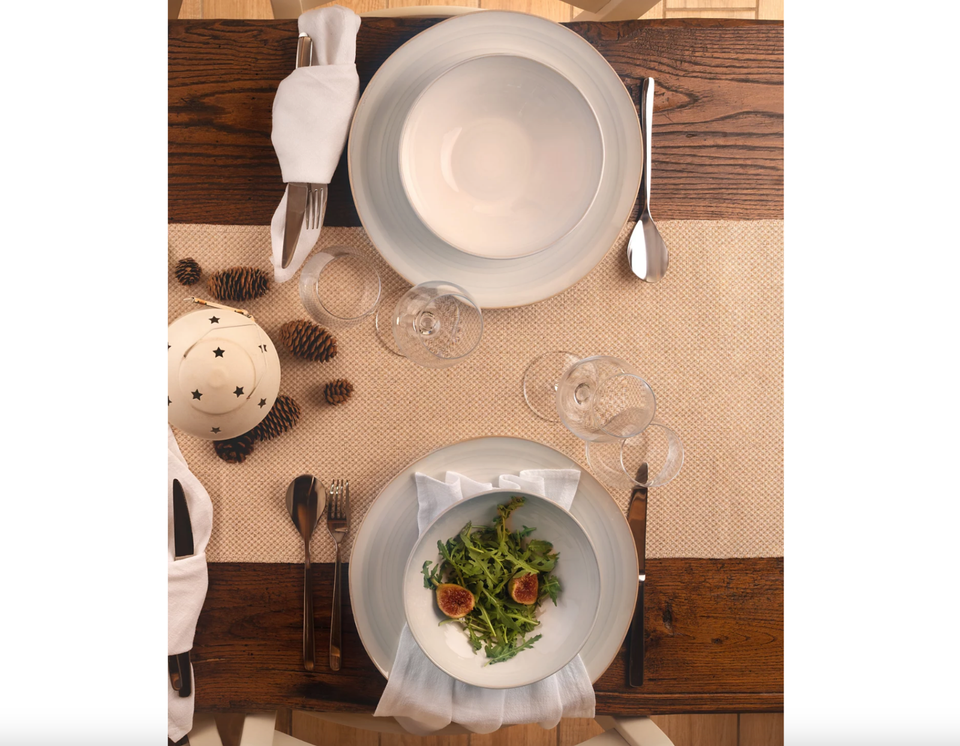 Euro Ceramica Neree 16 Pc. Double Bowl Dinnerware Set, Service for 4 ...