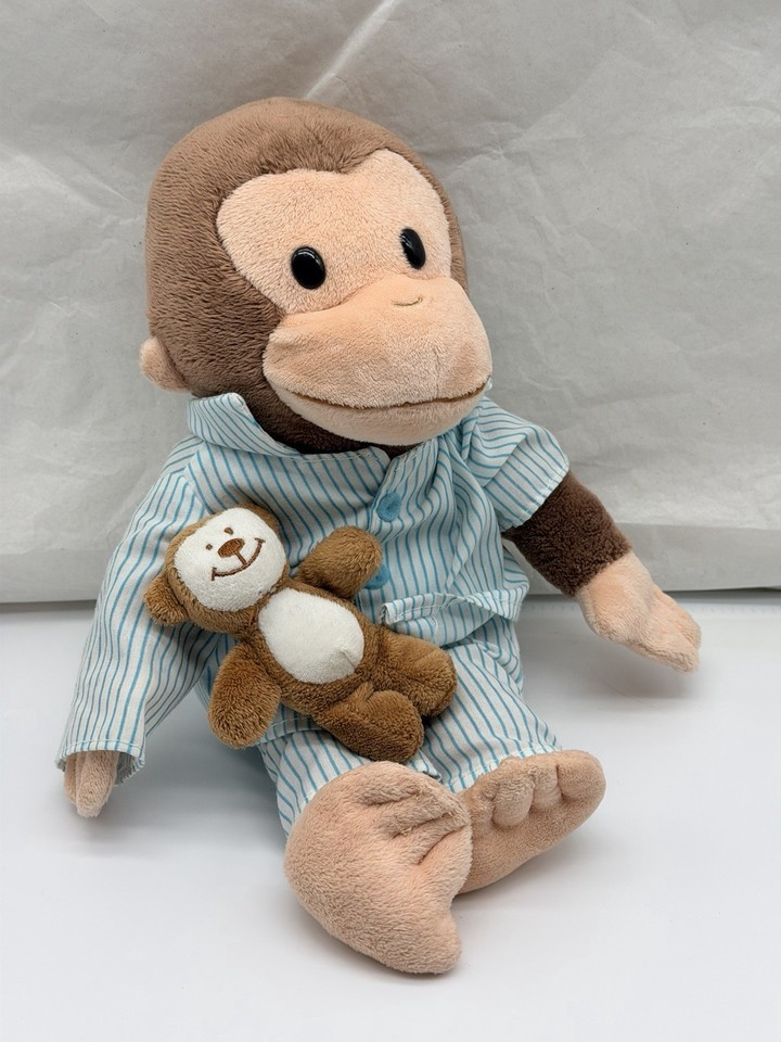 Curious George Plush Monkey In Pajamas w Teddy Bear Stuffed Animal Toy ...