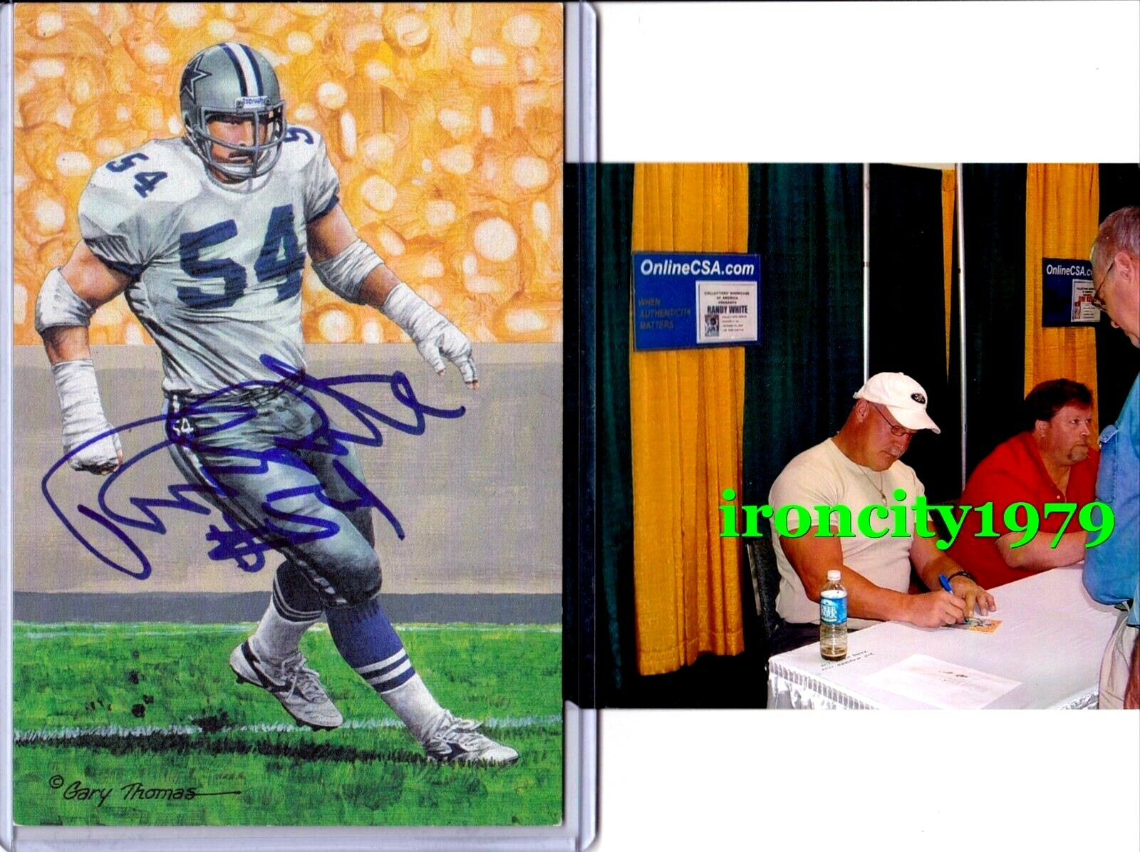 Dallas Cowboy RANDY WHITE auto autograph signed Goal Line Art Card ...