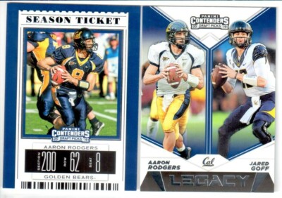 (2) 2019 Panini Contenders AARON RODGERS Cards! Season Ticket, Legacy w ...