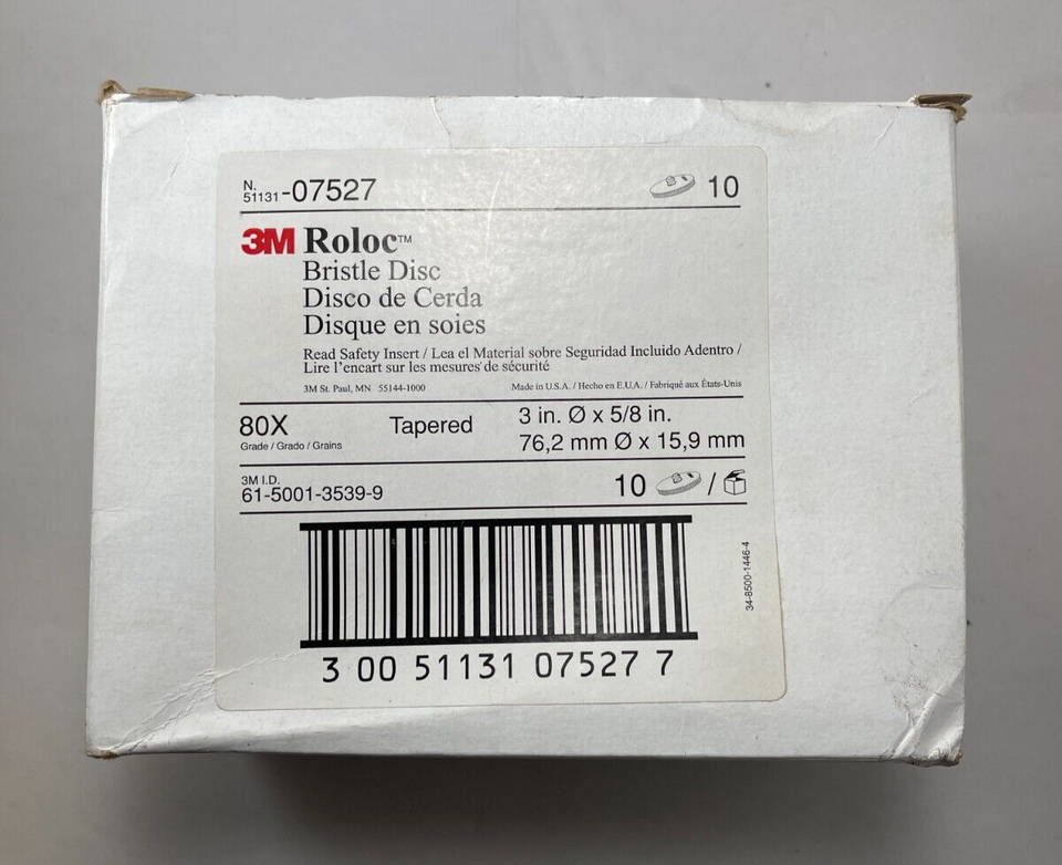 3M 07527 Yellow 3" Inch Scotch-Brite Roloc Bristle Disc - 80 Grit | eBay