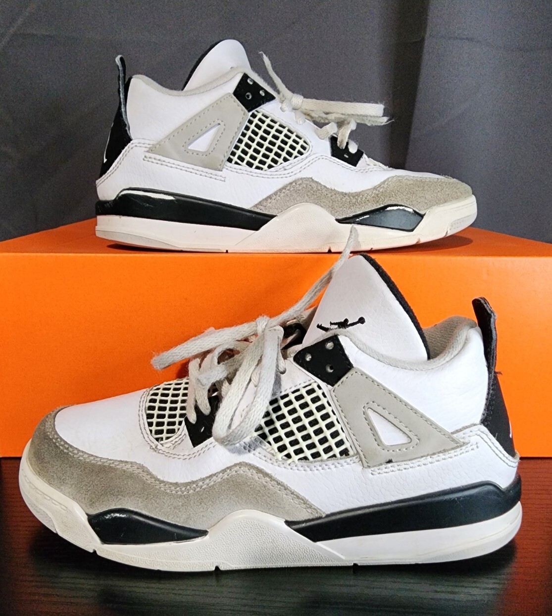 Nike Air Jordan 4 Retro Size 2Y PS Military Black BQ7669-111 - Kids