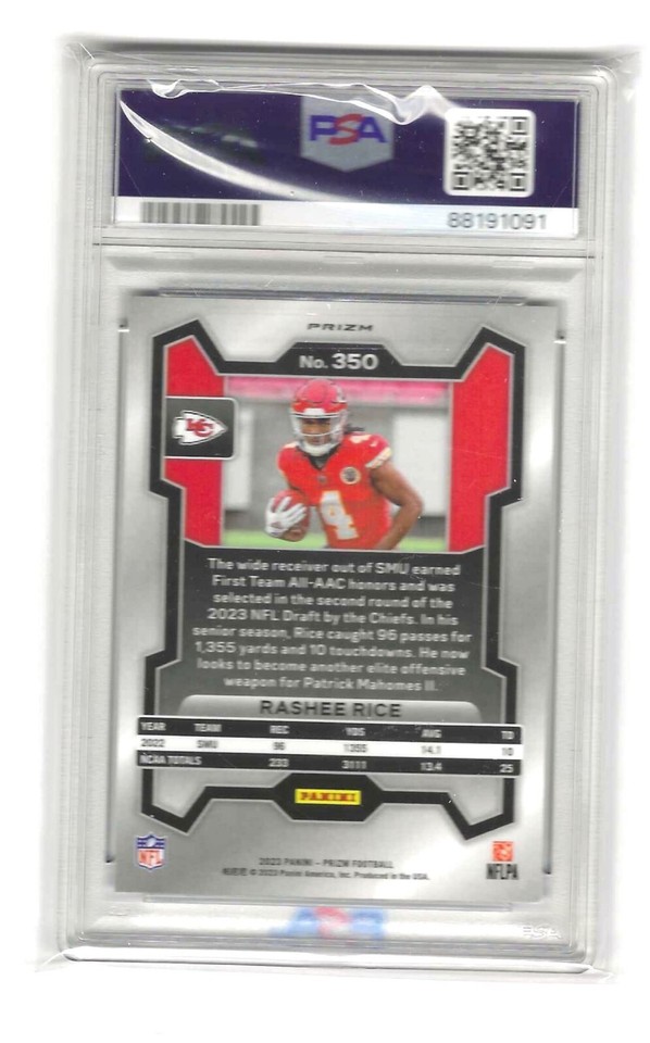 2023 PRIZM RED WHITE BLUE #350 RASHEE RICE ROOKIE FOOTBALL CARD MINT ...