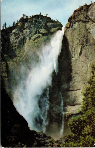 Beautiful Upper Yosemite Wind Blown Rushing Waterfalls High View ...