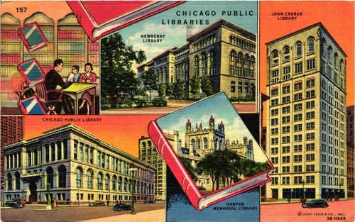 VTG Postcard- H929. CHICAGO PUBLIC LIBRARIES. Posted 1952 | eBay