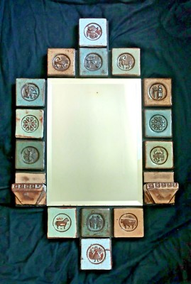 Mid Century Thyssen Keramik Denmark Zodiac Themed Tile Sconce Mirror | eBay