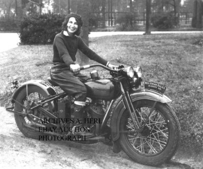 Harley Davidson Model D Vivian Bales 1929 motorcycle photo press ...