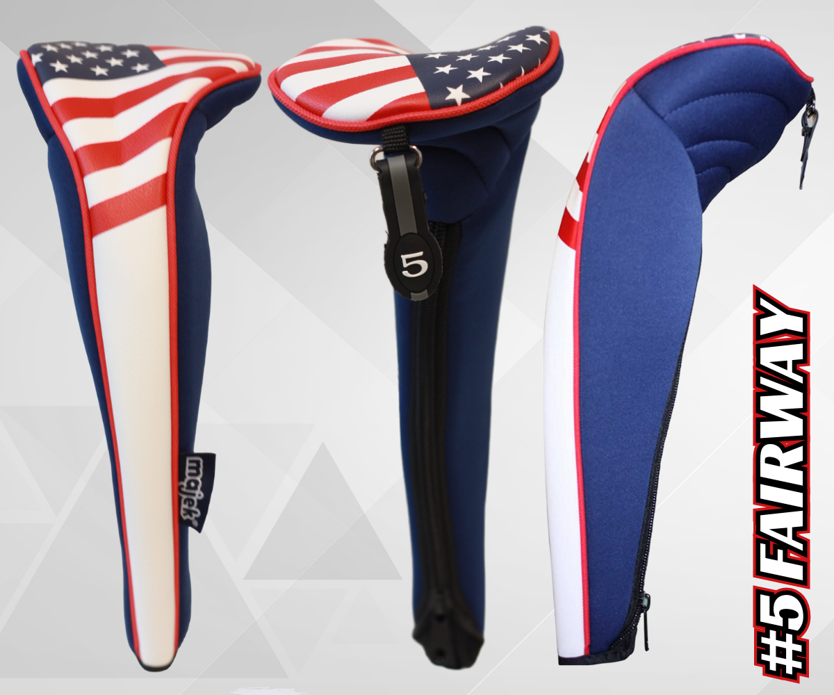 USA Patriot Golf Zipper Head Covers #5 Fairway Wood Headcover Neoprene ...