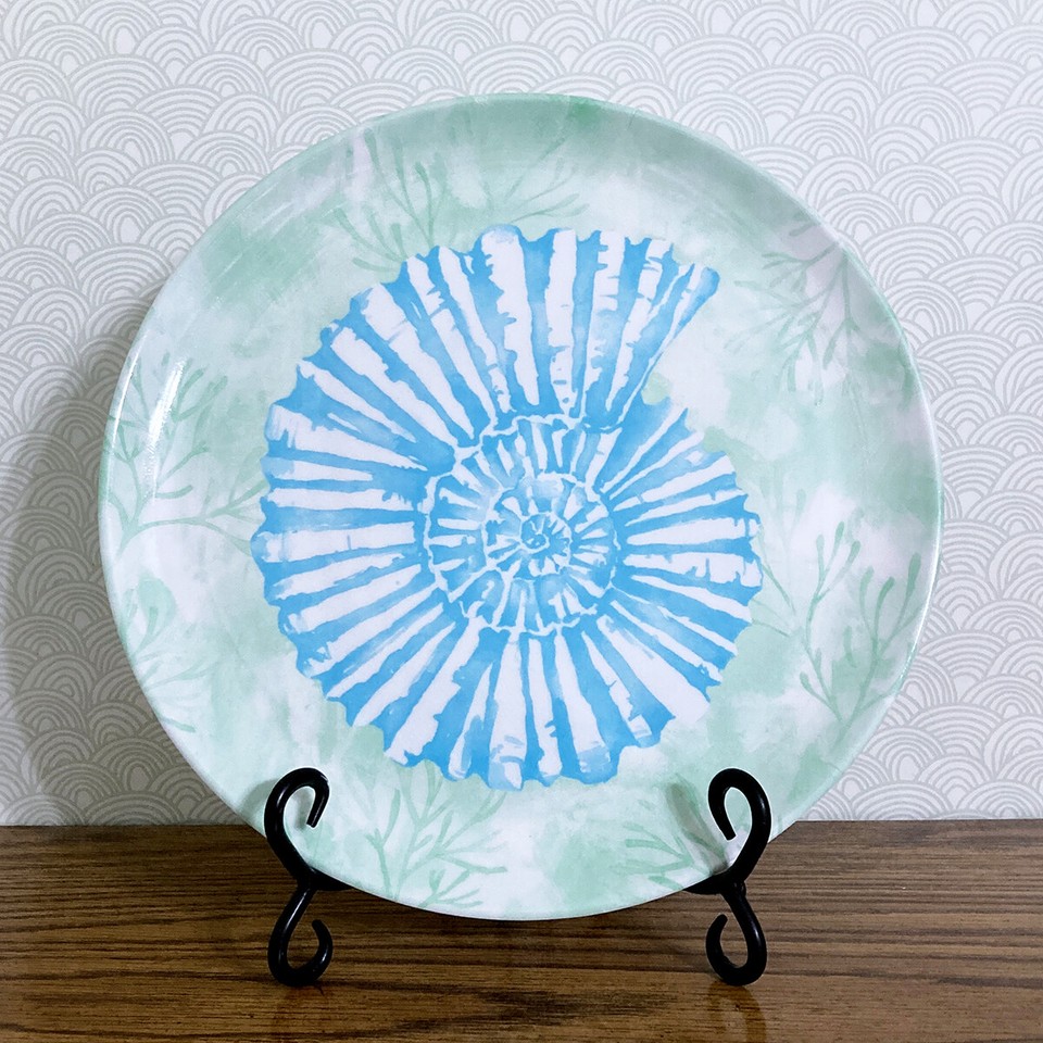 Sea Life Plates Set 4 Melamine 11" Indoor Outdoor Beach Nautical | eBay