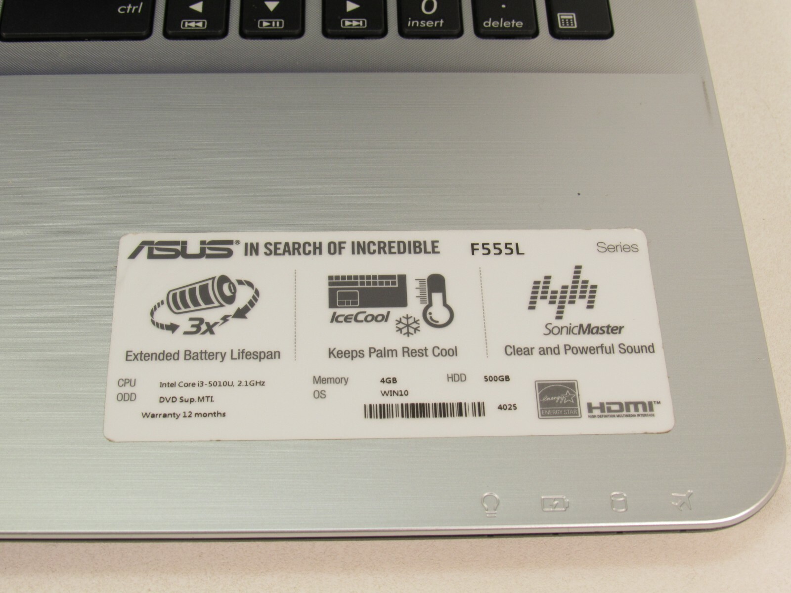 ASUS F555LA 15.6in. (500GB, Intel Core i3 5th Gen., 2.1GHz, 4GB ...