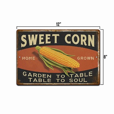 8 x 12 Inch SWEET CORN Vintage looking Sign Farmers Market Fresh Cob ...