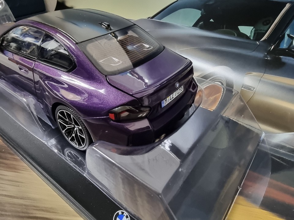 NEW MINICHAMPS MINIATURE BMW M2 COUPE G87 TWILIGHT PURPLE 1:18 SCALE ...