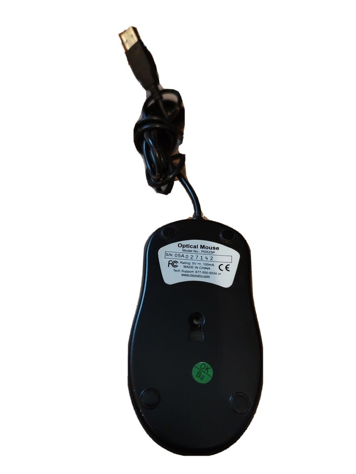 MICRO INNOVATIONS PD525P 3 Buttons USB Wired Optical 800 dpi Mouse | eBay