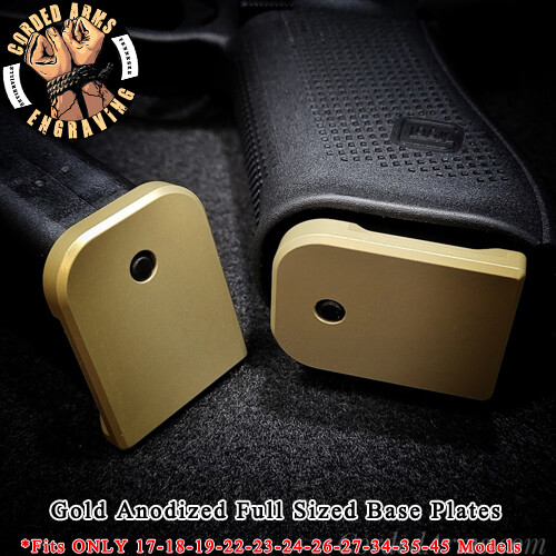Red, Blue or Gold Ano Magazine Base Plate for Glock Full Sized Mag17/19 ...