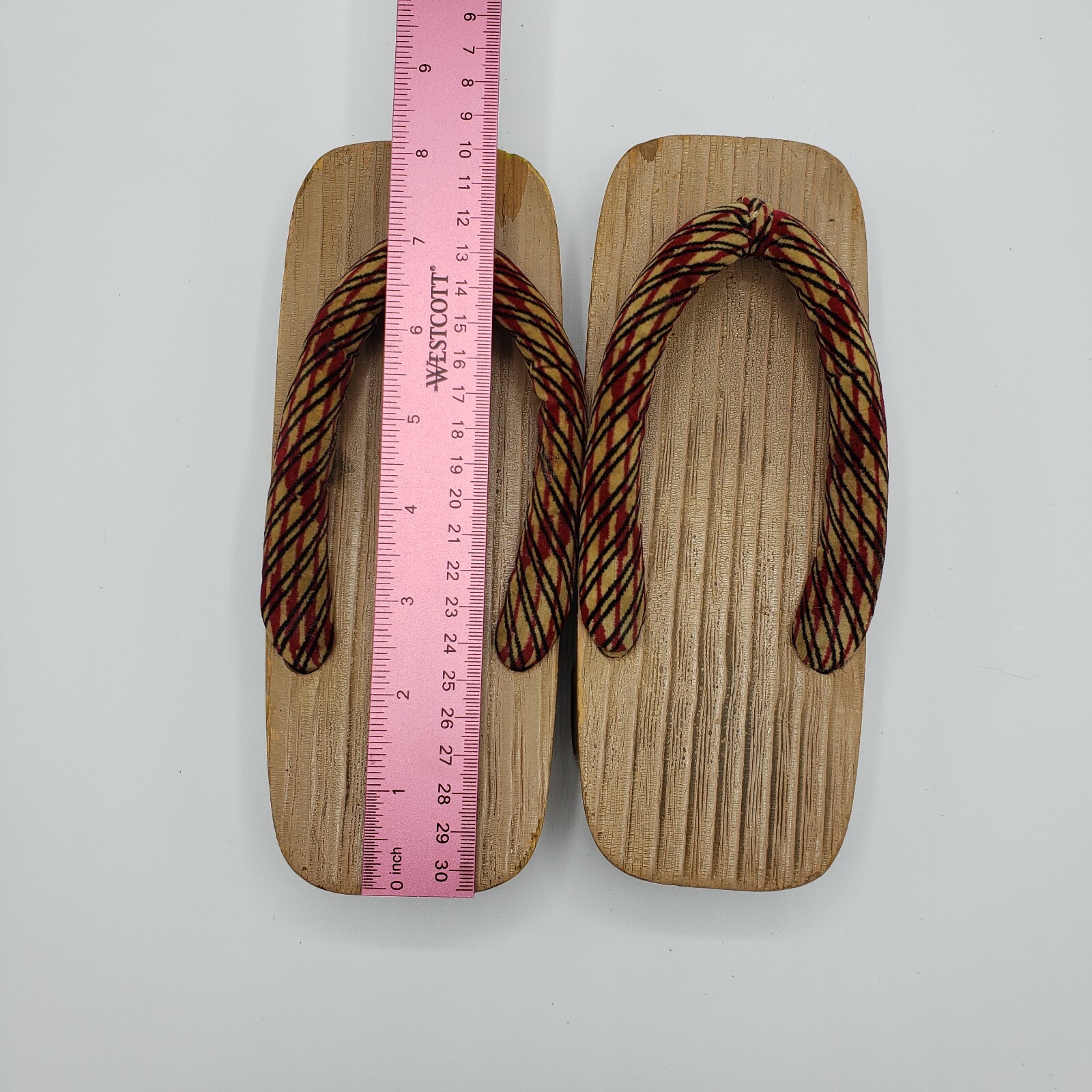 Vintage Geta Japanese Wooden Clog Shoes 2 Heels Finis… - Gem