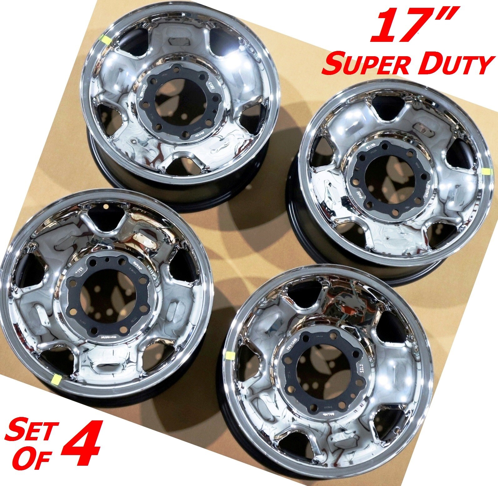 05-09 SD F250 F350 17" CHROME SKIN STEEL WHEEL 17x7.5 5C3Z-1015-MA FORD ...