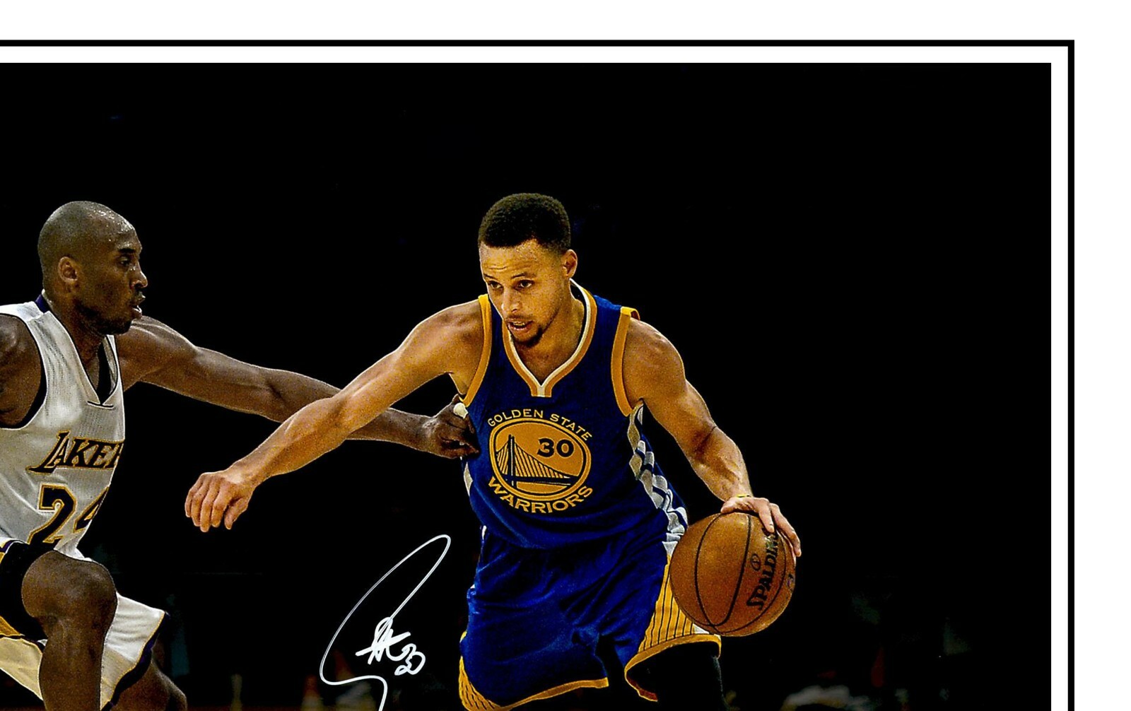 Stephen Curry Golden State Against Kobe NBA Autographed Poster Print ...