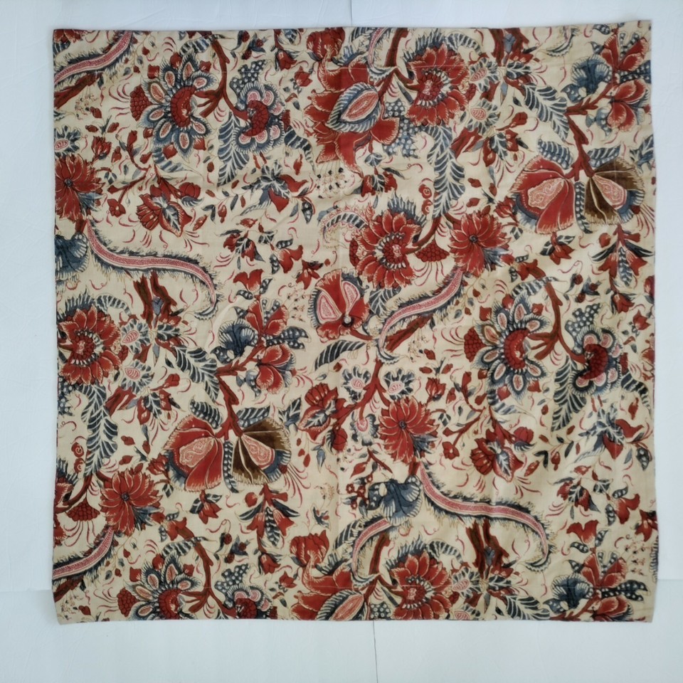 Pottery Barn JORDAN PALAMPORE Reversible Quilt 2 Shams Rust Orange Blue ...