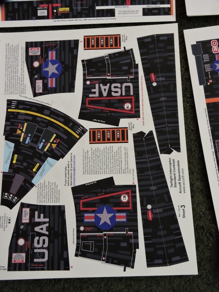 VINYL SKINS/WRAPS FOR ESTES INTERCEPTOR #1250 FLYING MODEL ROCKET ...