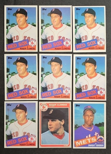 1985 Roger Clemens & Dwight Gooden Rookie Card RC Lot (9 Cards: Topps ...