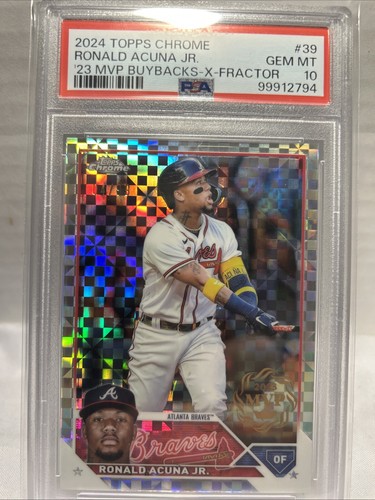 2024 Topps Chrome Ronald Acuna 2023 MVP Buyback X-Fractor /99 ATL ...