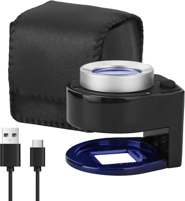 30X Metal Magnifier, Fabric Magnifying Glass, Linen Tester Loupe with 6 ...