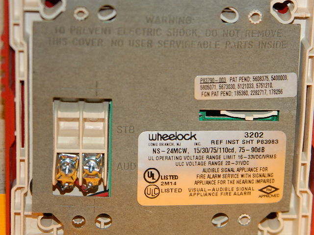 3 Cooper Wheelock Ns-24mcw Fire Alarm Strobe Horn 24 VDC Wall Red and 2 ...