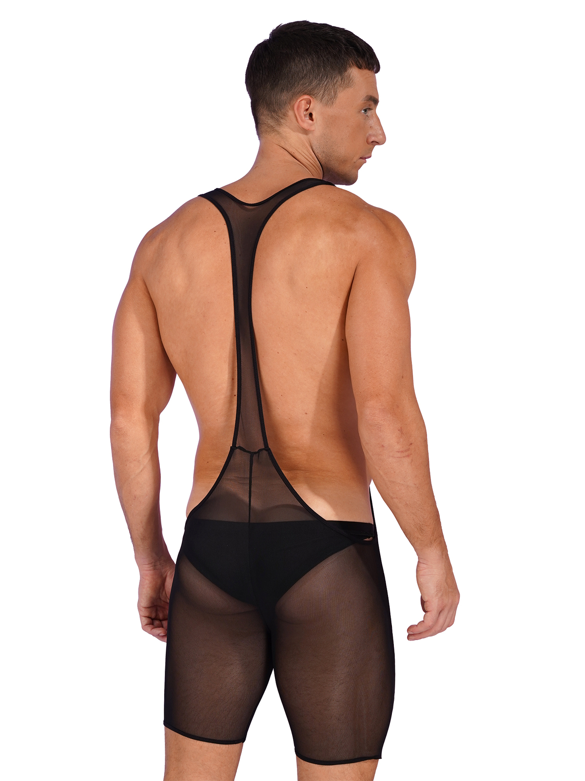Men Sheer Mesh Bodysuit Leotard Sleeveless Wrestling Singlet Gym Boxer Jumpsuit | eBay
