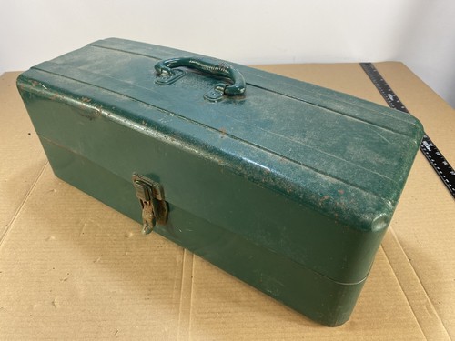 Vintage Union Steel Chest Tackle Box Fishing Lures Storage Case Tote ...