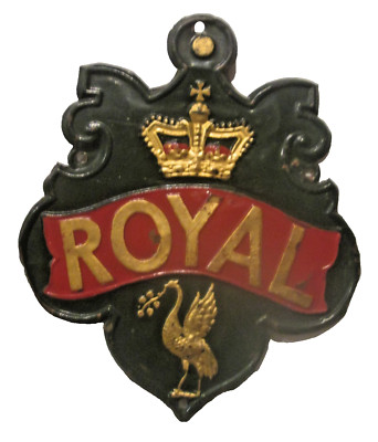 ROYAL GLOBE: Authentic Insurance Company Metal Shield Plaque- FIRE MARK ...