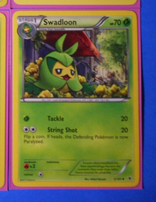 Swadloon 2/101 Pokemon card BW Noble Victories uncommon NM | eBay