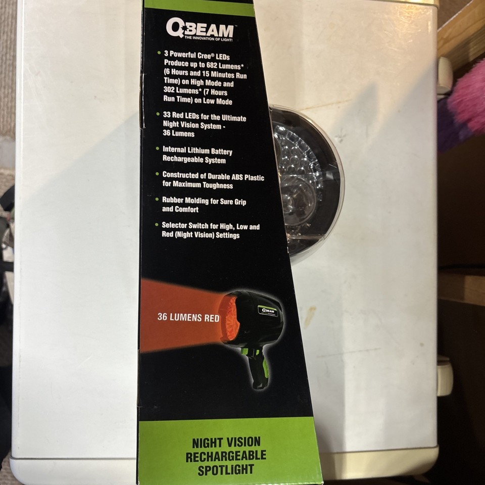 Q-Beam Rechargeable Spot Flood Light 682 Lumen Model 800-5002-1 - Free ...