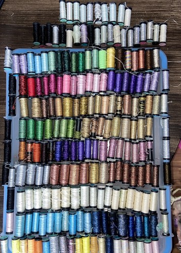 Kreinik Metallic Thread Lot Of 209 Medium Fine Tapestry Braid Spools ...