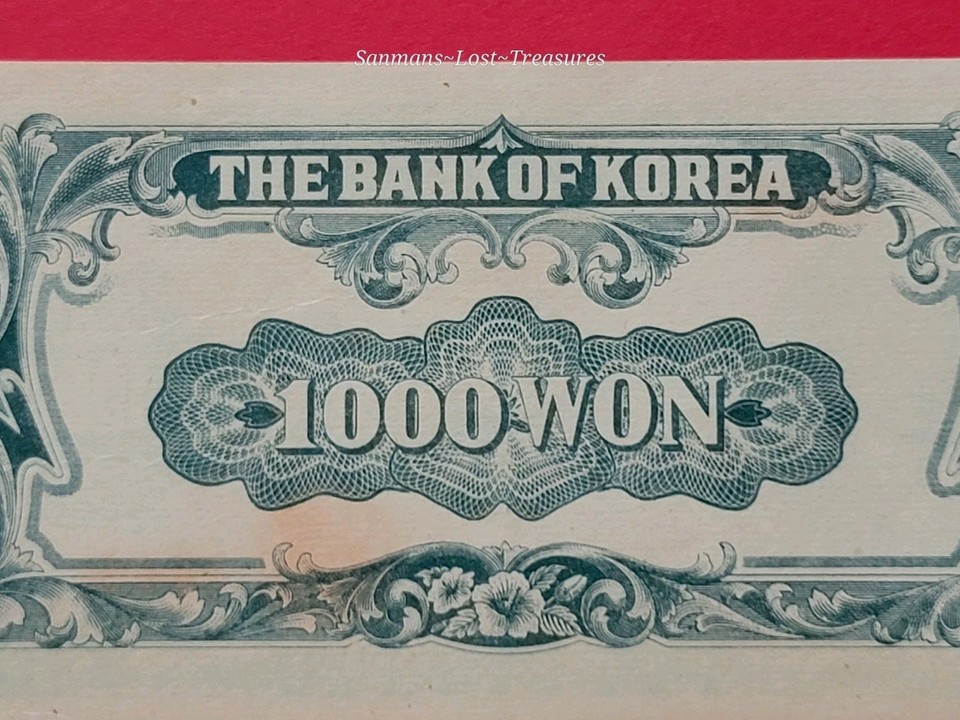 🚨 KOREA 1000 WON 1950 BANKNOTE SUPERB GEM UNCIRCULATED BOLD & BEAUTIFUL ...
