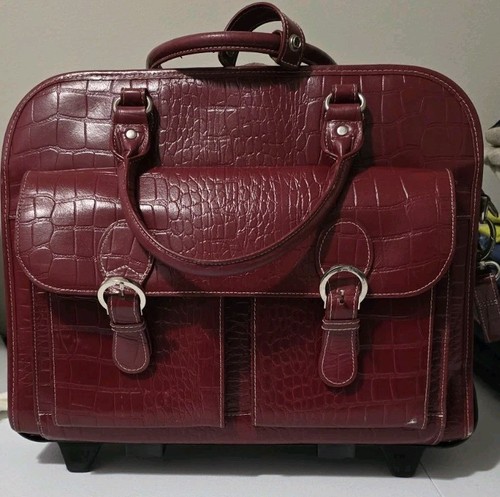 McKlein Willowbrook Red Detachable-Wheeled Rolling Laptop Briefcase | eBay