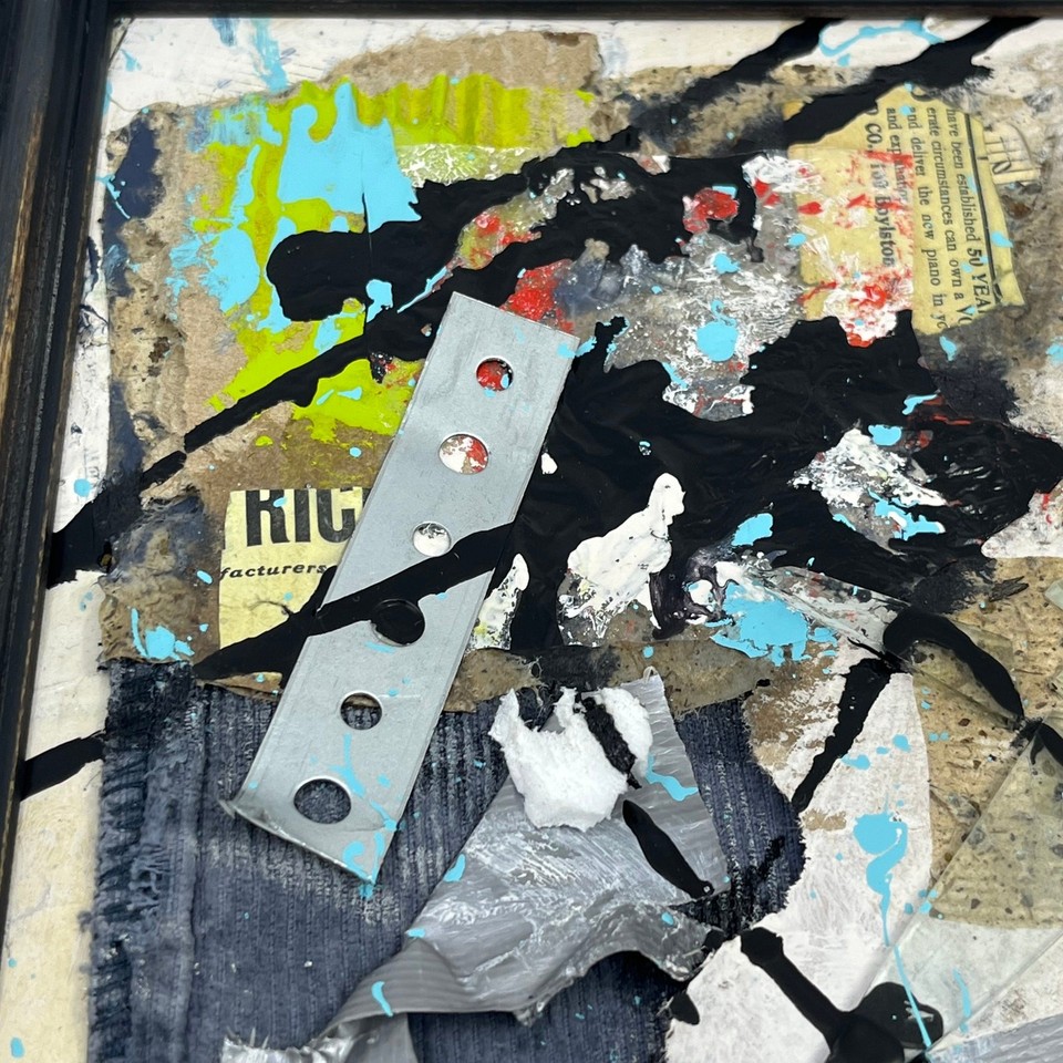 Original Framed Abstract Art Found Object Assemblage Collage 10.5x13.5 ...