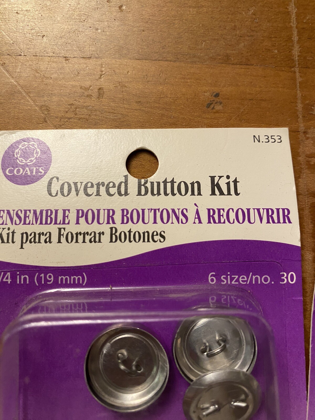 Cover Button Kit Lot of 17 Size 30 (3/4"/19mm) and 36(7/8)+ Tool Fabric ...